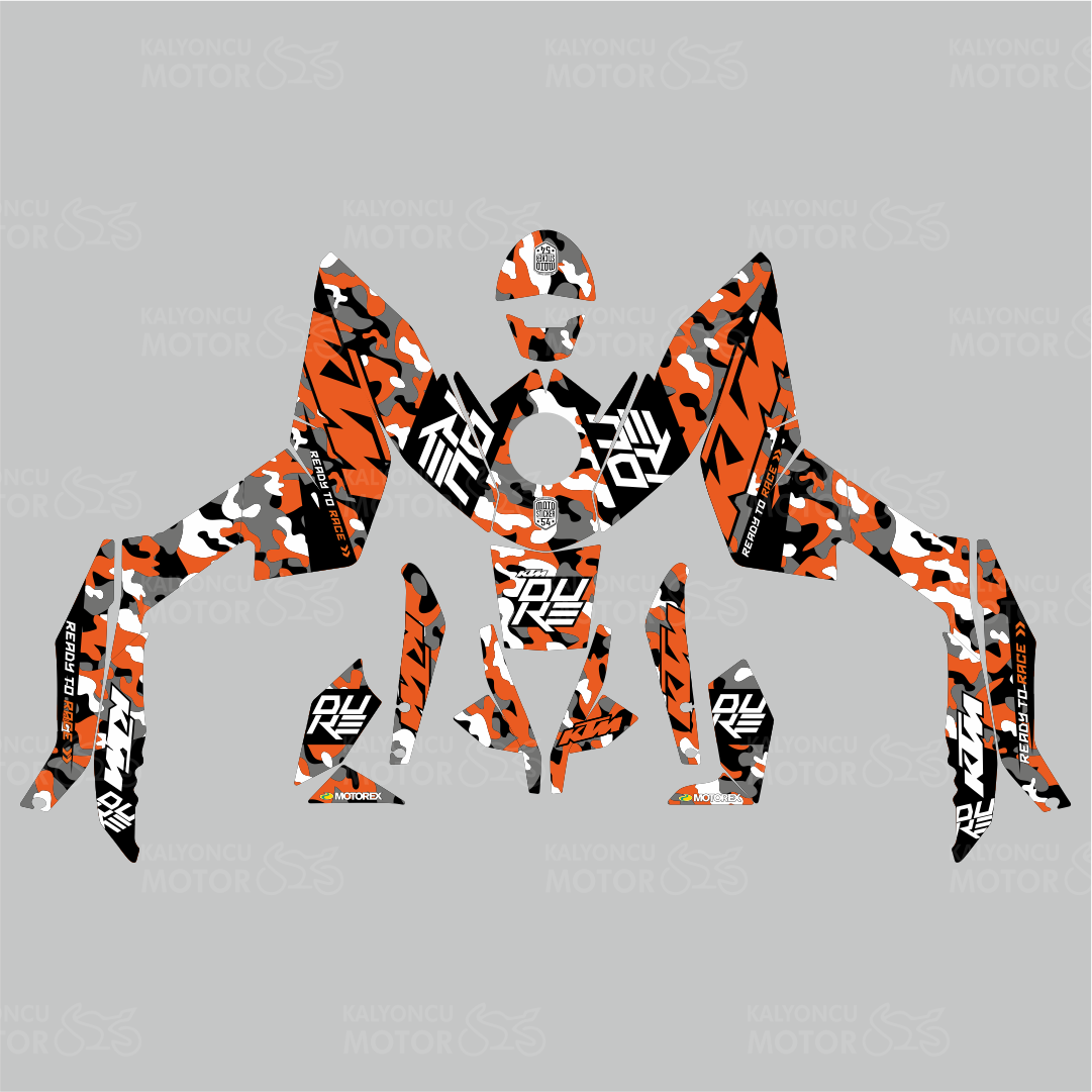 KTM Duke 125 Camouflage Design Sticker Set (2011-2016) | Kalyoncu Motor